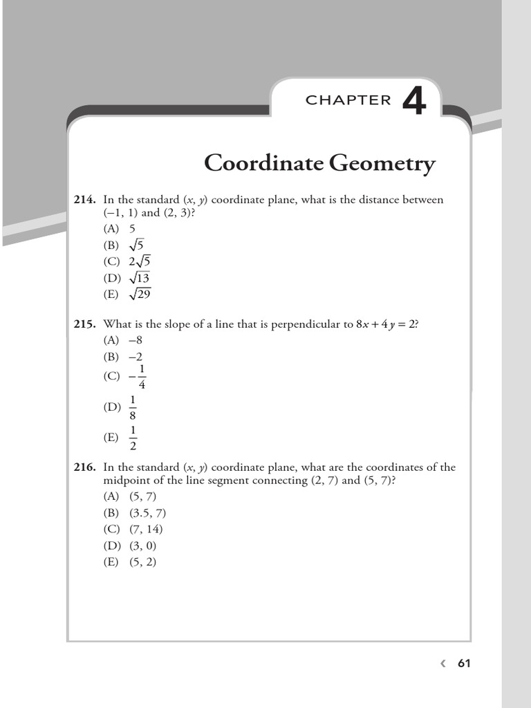 500 ACT Math Questions To Know by Test Day-70-95 Coordinate Geometry ...