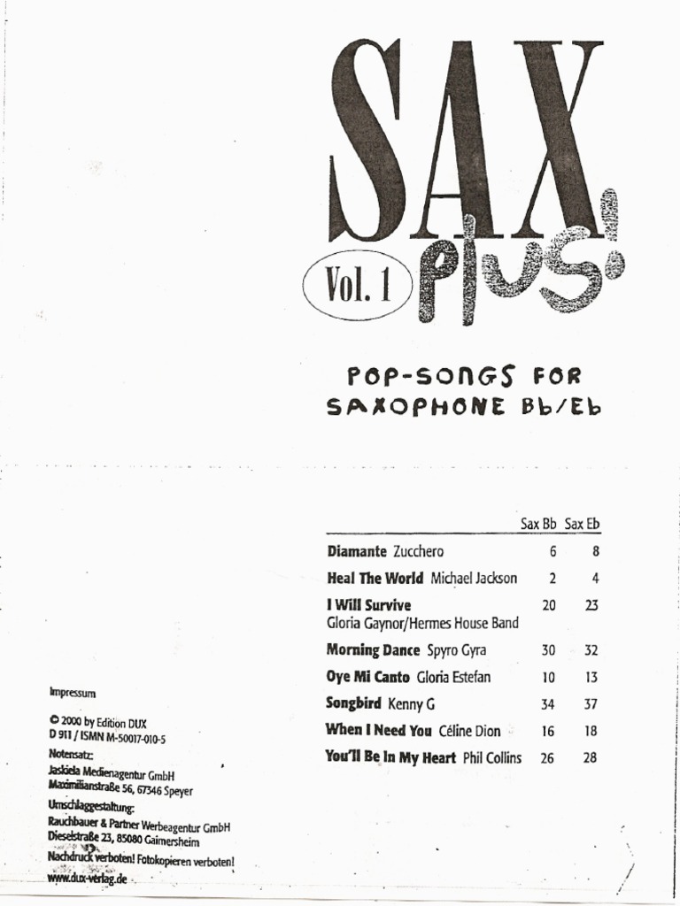 Sax Plus! Vol. 1 | PDF