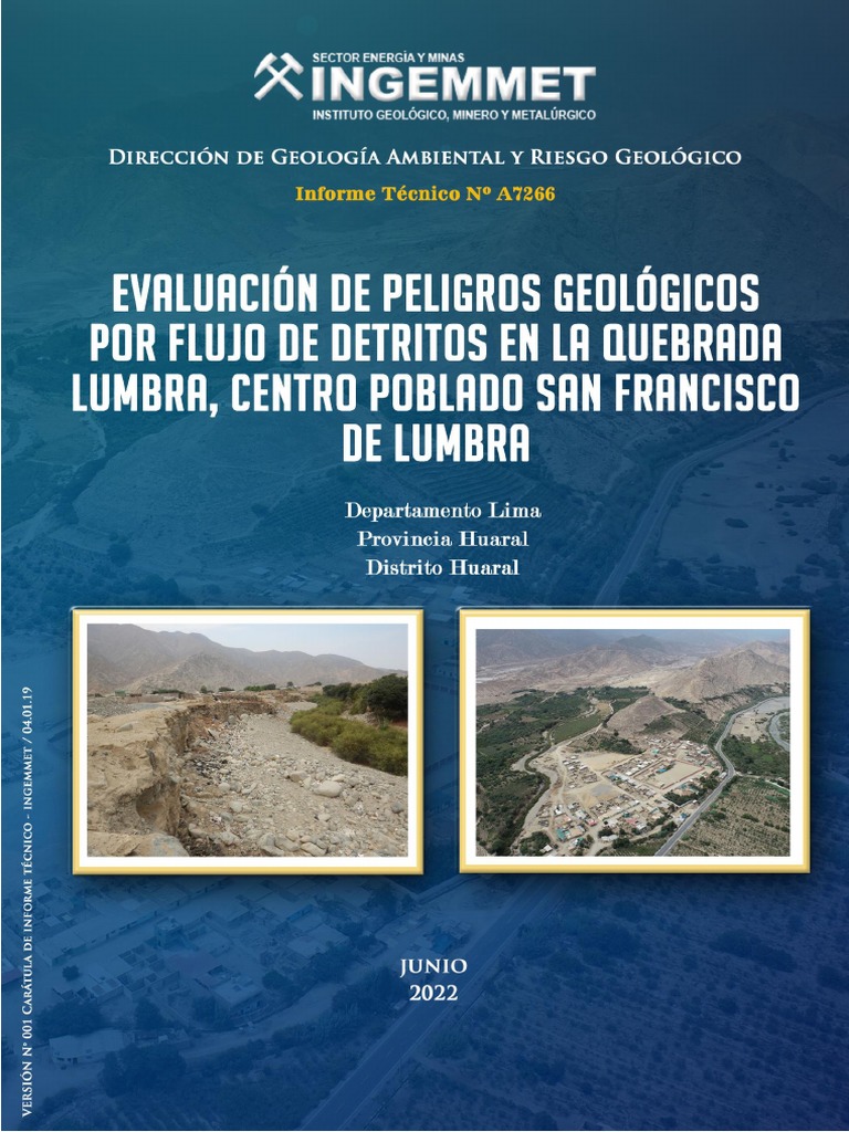 A7266-Eval - Peligros Flujo Detritos Quebrada Lumbra-Huaral | PDF ...