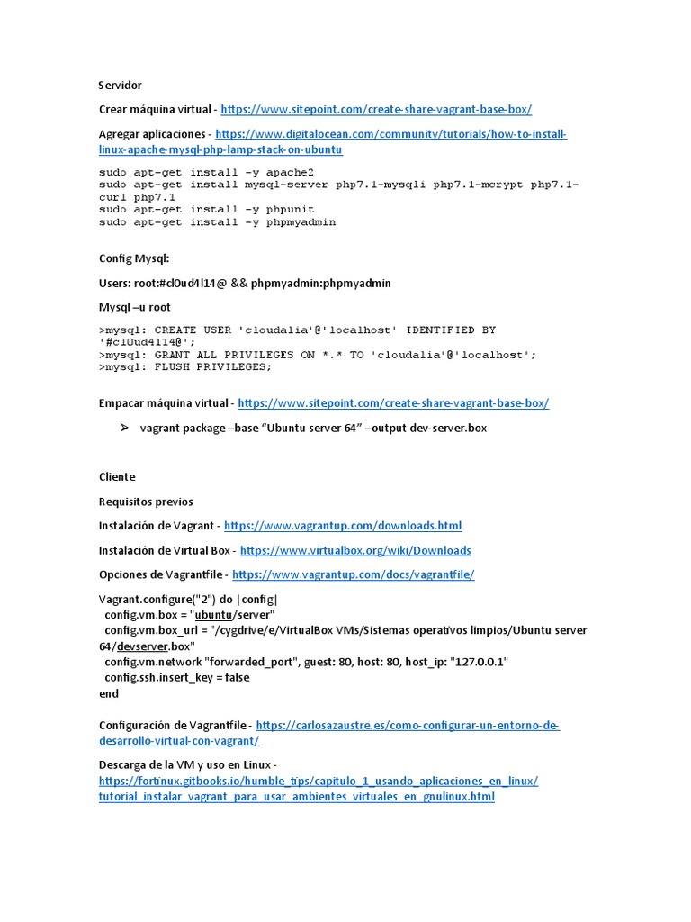 Guía para Configurar Vagrant y LAMP | PDF