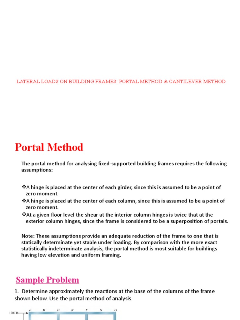 Ce131p-2 - Portal and Cantilever Methods | PDF | Column | Continuum ...