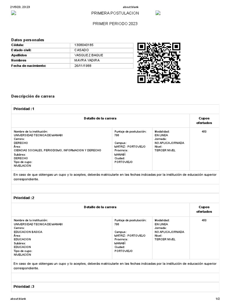 Postulacion UTM Mayra | PDF