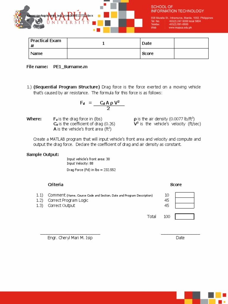 Practical Exam 1 | PDF