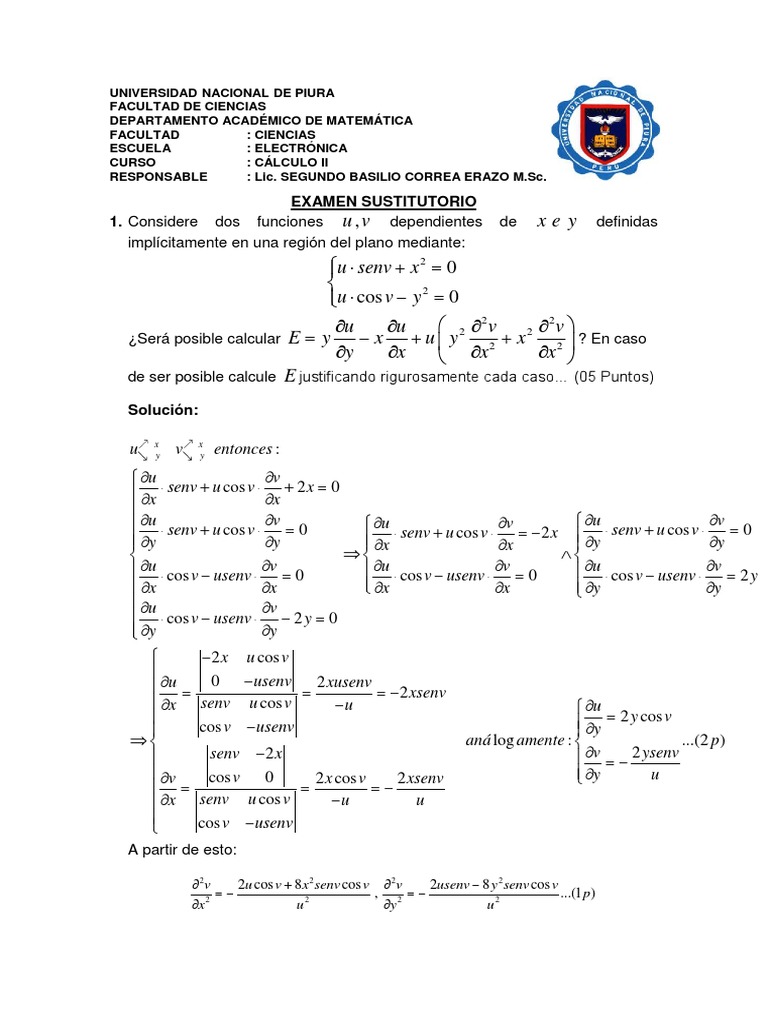 Solución A Examen Sustitutorio | PDF | Matemáticas | Geometría
