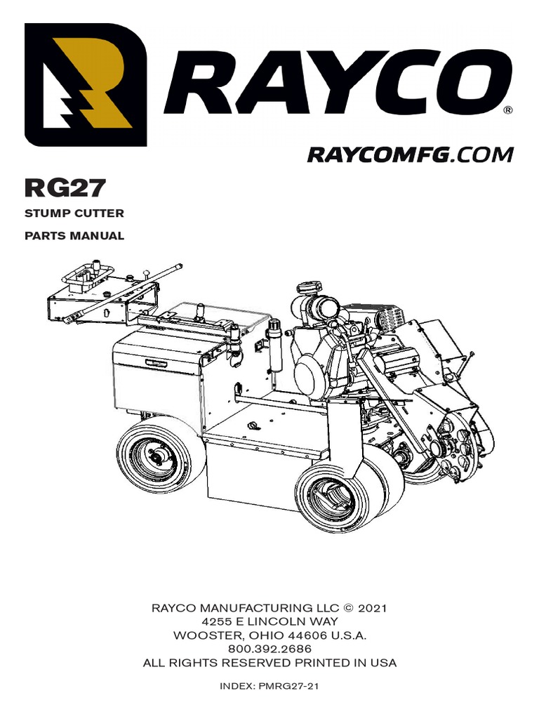 RG27 Stump Cutter Parts Manual | PDF | Safety | Screw