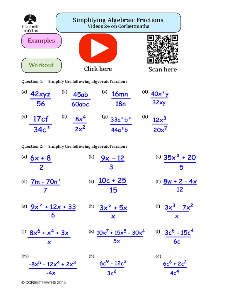 Simplifying-Algebraic-Fractions | PDF | Encodings | Notation