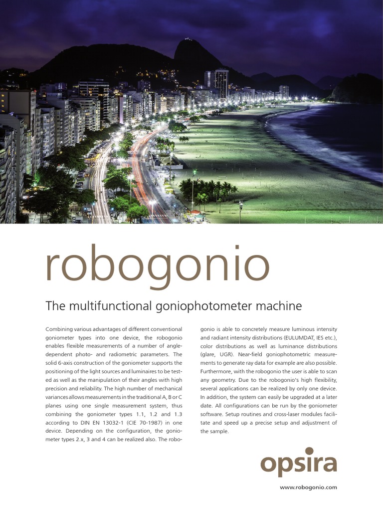 Robogonio: Multifunctional Goniophotometer | PDF | Metrology | Optics