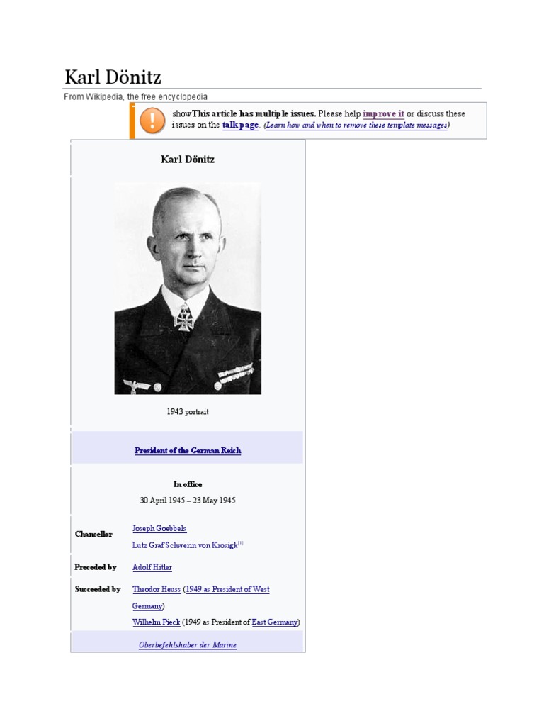 Karl Dönitz: Naval Leader of WWII | PDF | U Boats | Naval Warfare