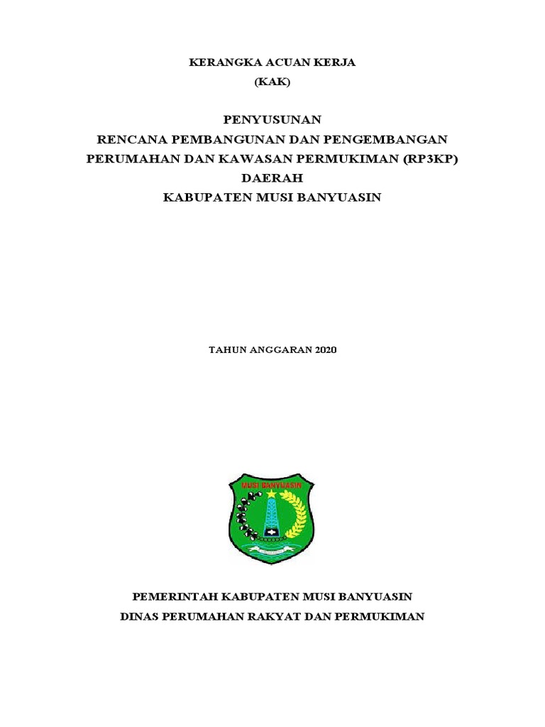 RP3KP Musi Banyuasin 2020: Panduan Pembangunan | PDF | Politik