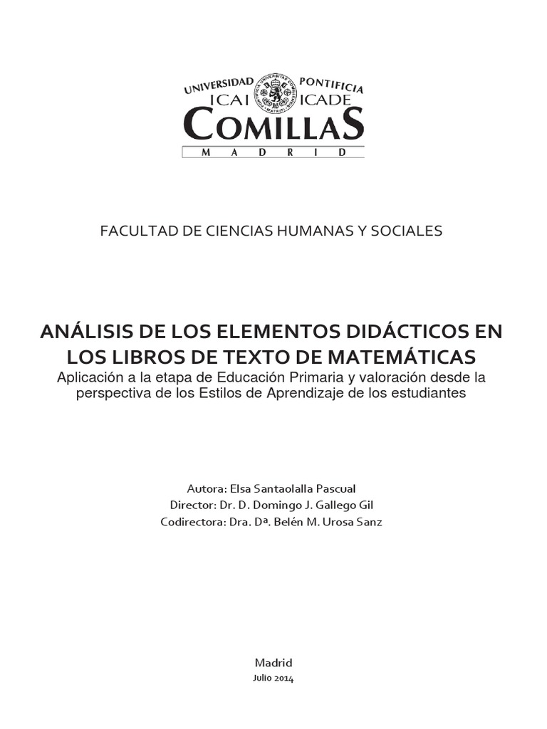 Análisis de Los Elementos Didácticos en Los Libros Santaolalla | PDF ...