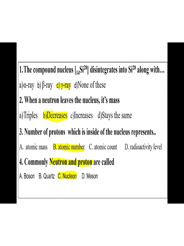 MCQs Nuclear Physics 2 | PDF