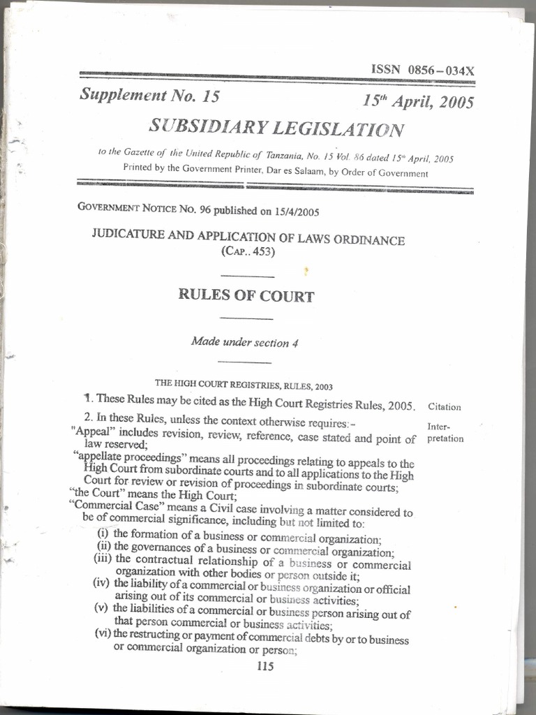High Court Registries Rules. | PDF