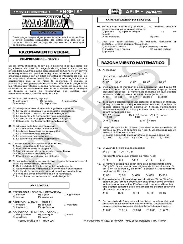 Simulacro 14 Area B 24 04 21 PDF Elasticidad econom a M sculo