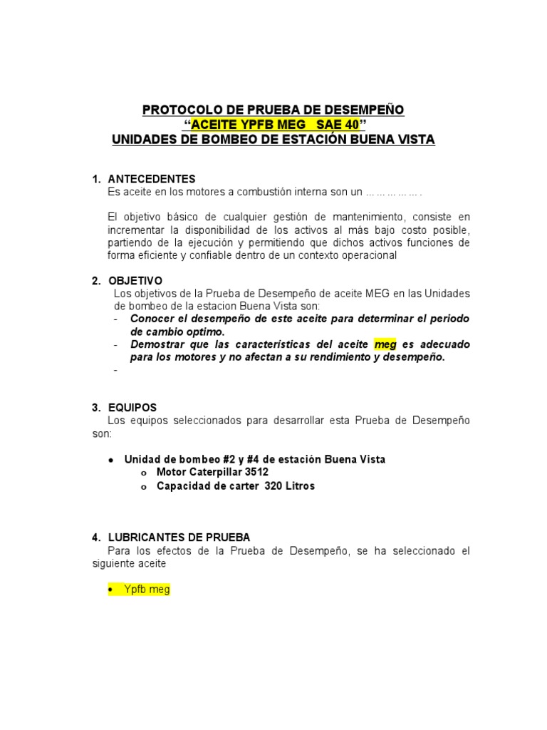 Protocolo de Prueba de Desempeño | PDF | Turbocompresor