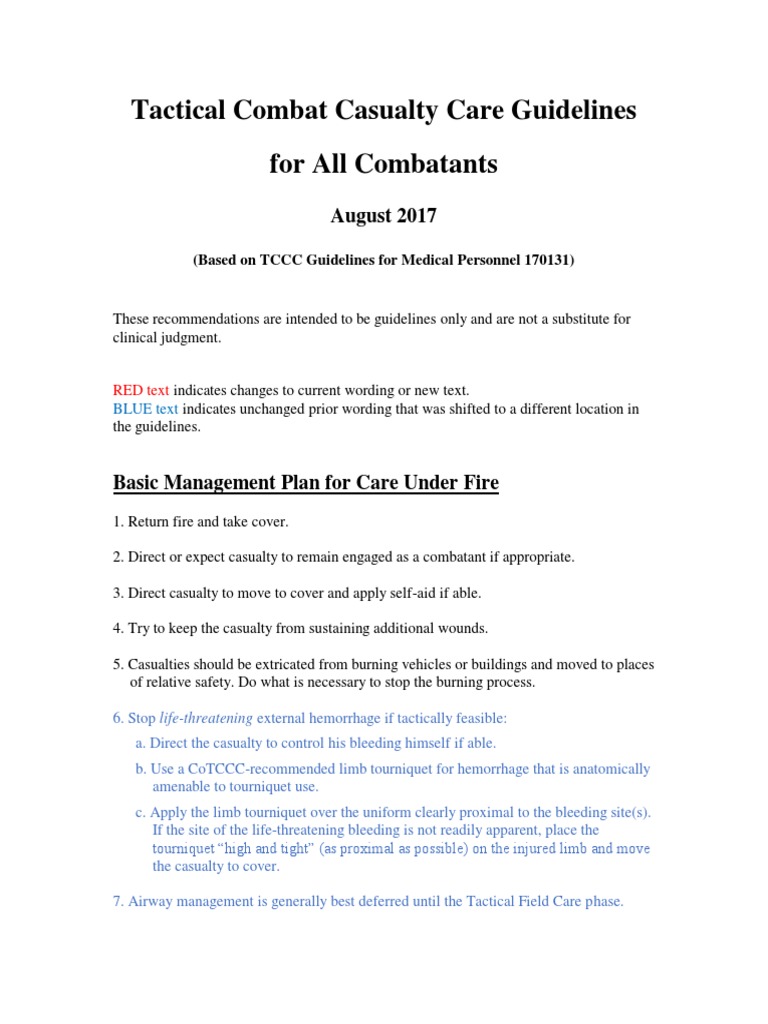 TCCC Guidelines For All Combatants 1708 | PDF | Clinical Medicine ...