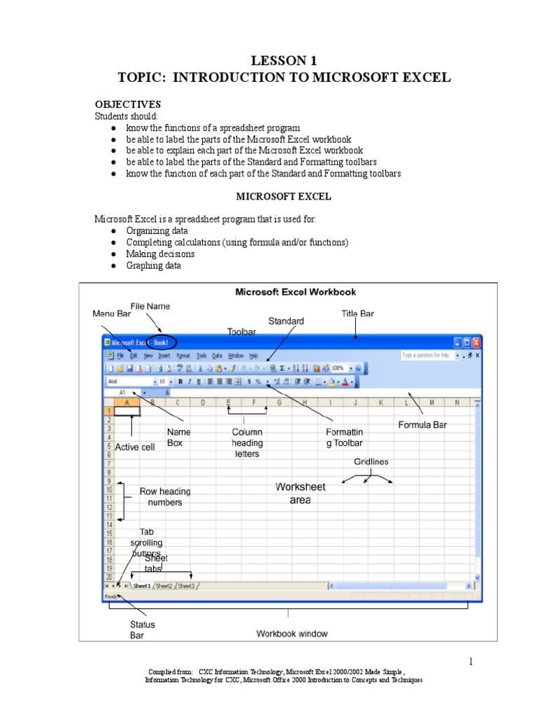Lesson Notes For Microsoft Excel | PDF | Spreadsheet | Microsoft Excel