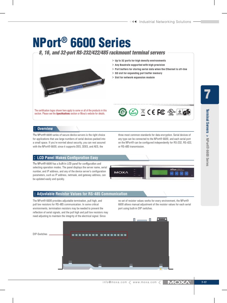 Moxa Nport 6650 8 Ports Nport 6650 8 Manual de Usuario | PDF | Port ...