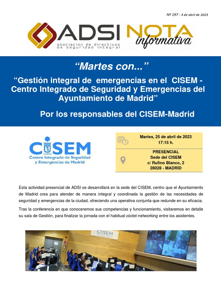 Nota ADSI Informativa 197 | PDF | Defensa Civil