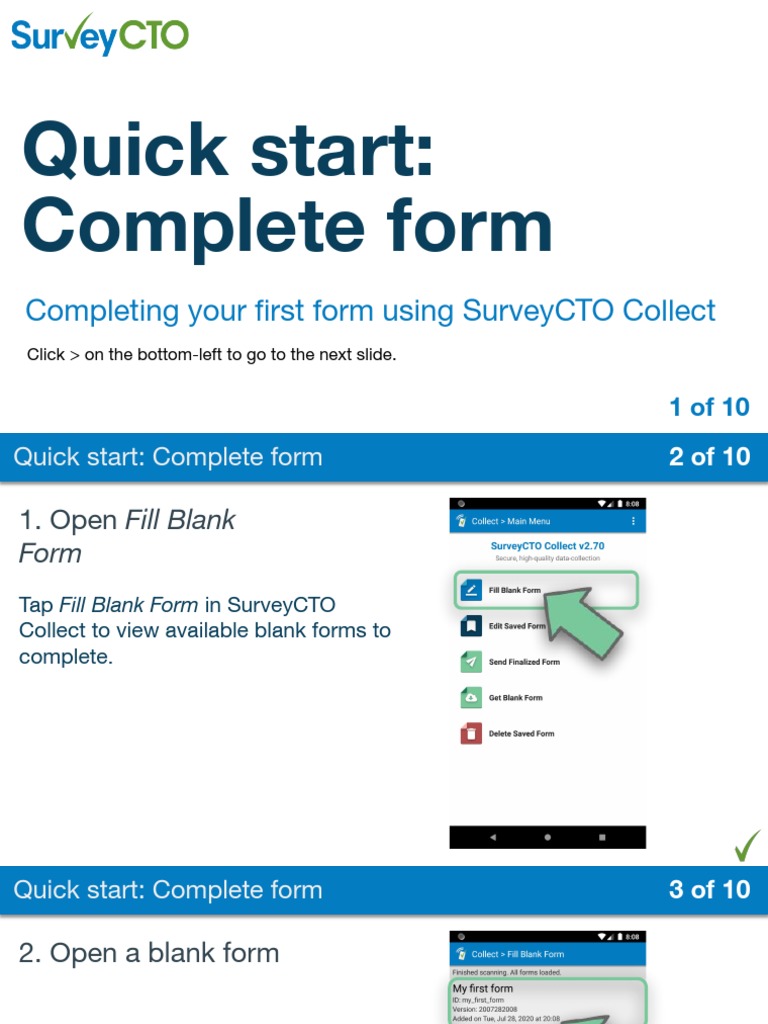 2.3. SurveyCTO Quick Start - Complete Form | PDF