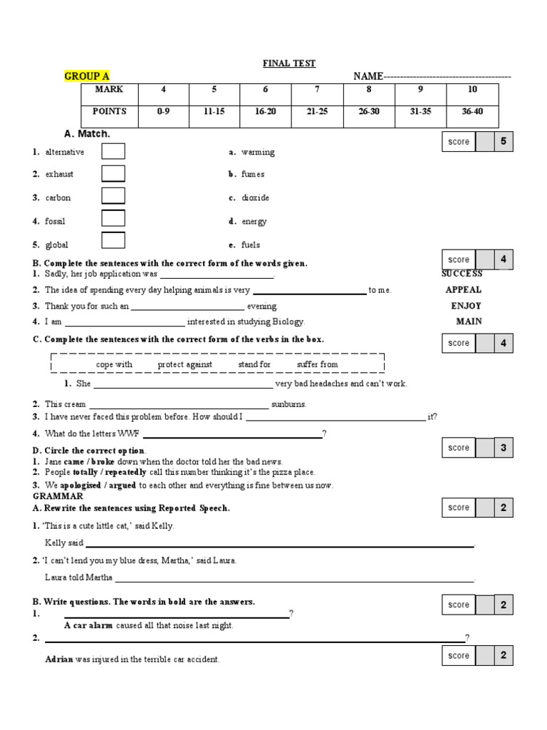 Hub 3 kl.9 Test 3 GR A.B | PDF