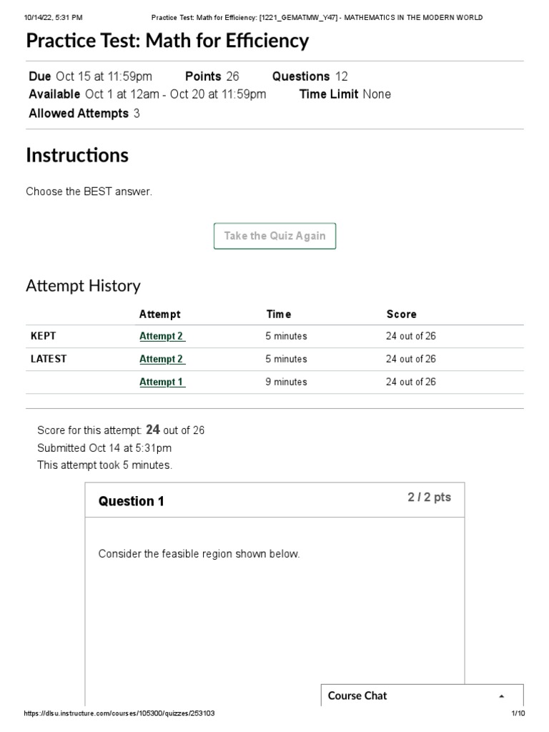 Practice Test_ Math for Efficiency_ - MATHEMATICS IN THE MODERN WORLD2 ...