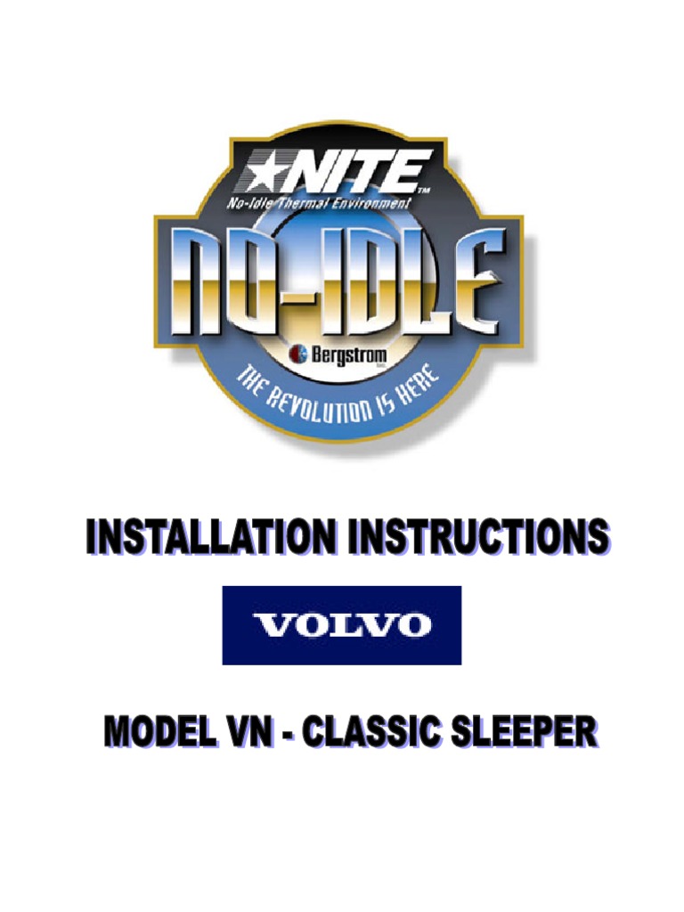 BERGSTROM Manual Instalación Volvo VNL | PDF | Duct (Flow) | Air ...