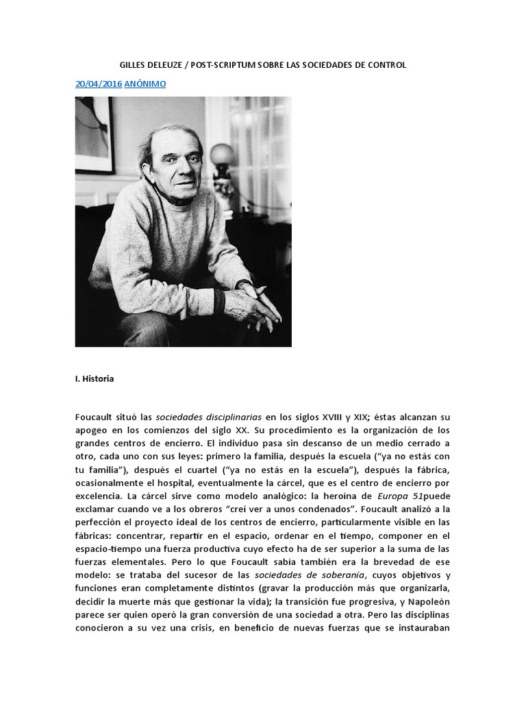 Gilles Deleuze | PDF | Sociedad | Capitalismo