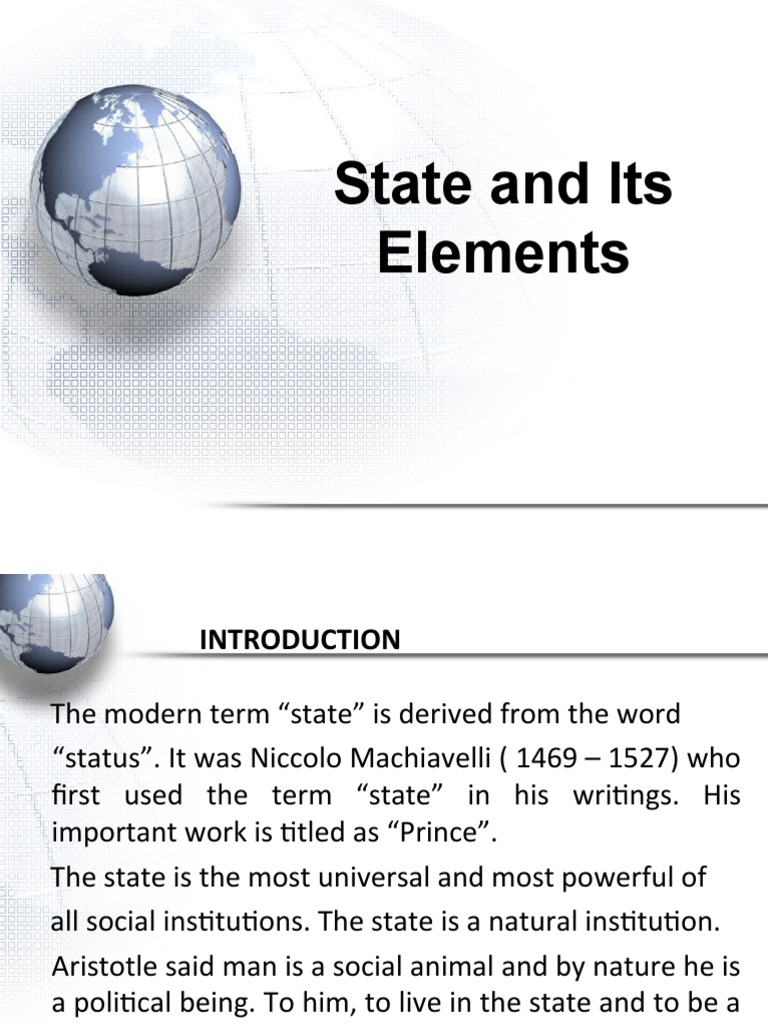 State and Its Elements | PDF | Political Science | Government