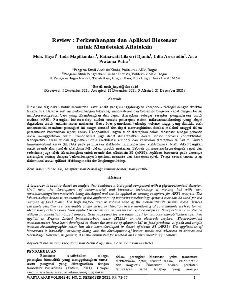 Biosensor Jurnal | PDF