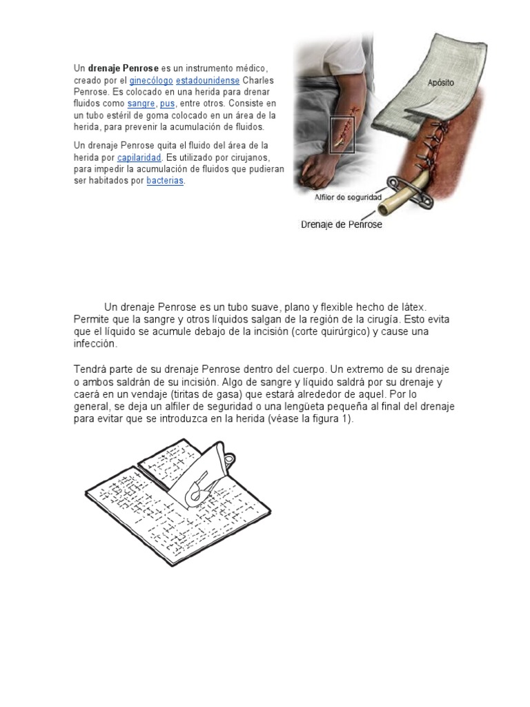 Guía de Uso del Drenaje Penrose | PDF | Cirugía | Especialidades Medicas