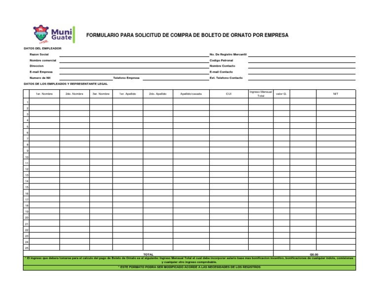 Formulario Boletos de Ornato Muni Guatemala | PDF