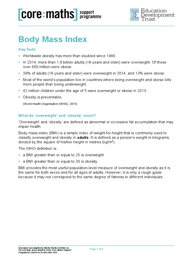 BMI (Activity Sheet) | PDF | Body Mass Index | Obesity