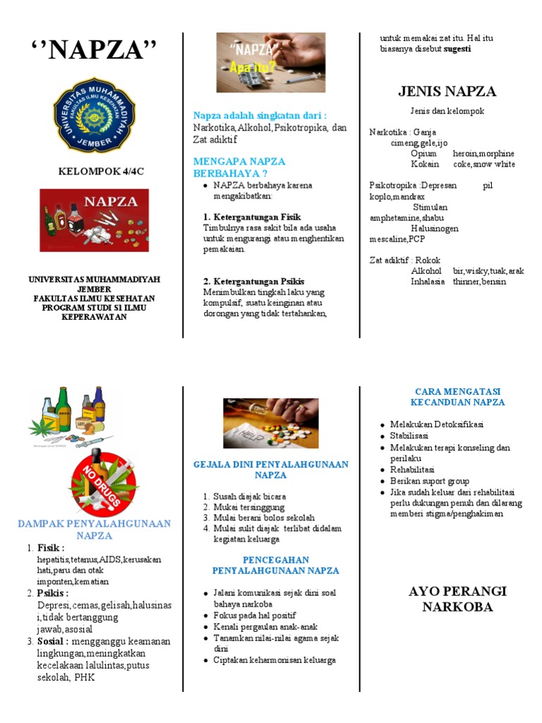 Leaflet Napza Kelompok 4 | PDF