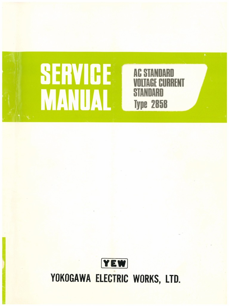 Yokogawa 2858 Service Manual | PDF