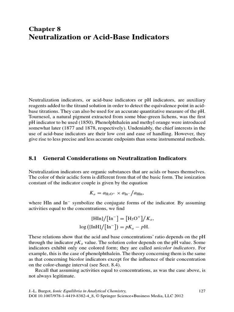 Neutralization or Acid-Base Indicators | PDF | Acid Dissociation ...