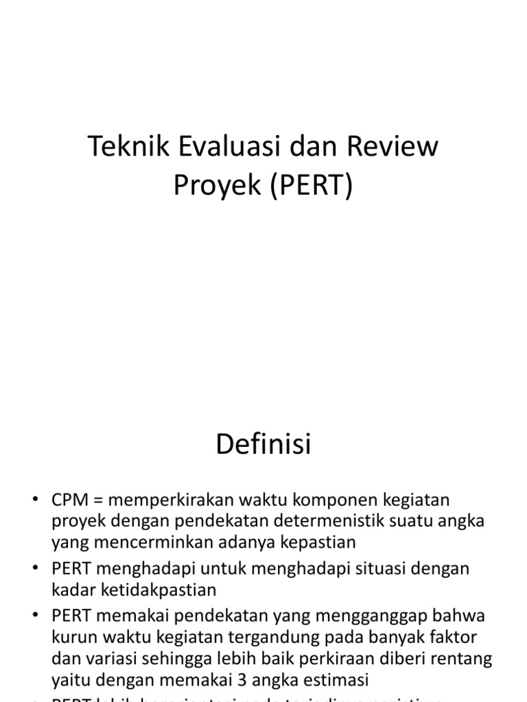 Teknik Evaluasi Dan Review Proyek (PERT) | PDF