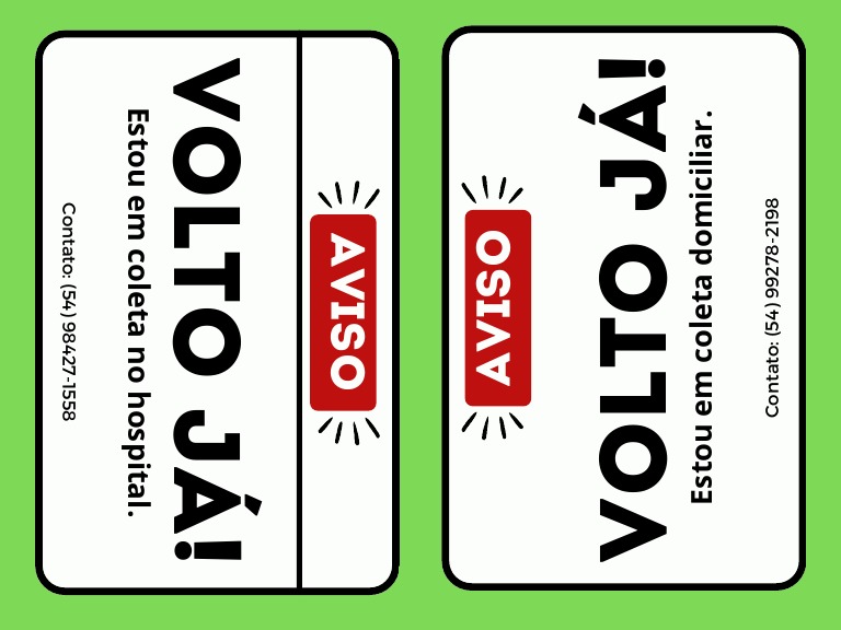 Cartaz Simples Com Aviso de Volto Já para Lojas Vermelho e Branco | PDF