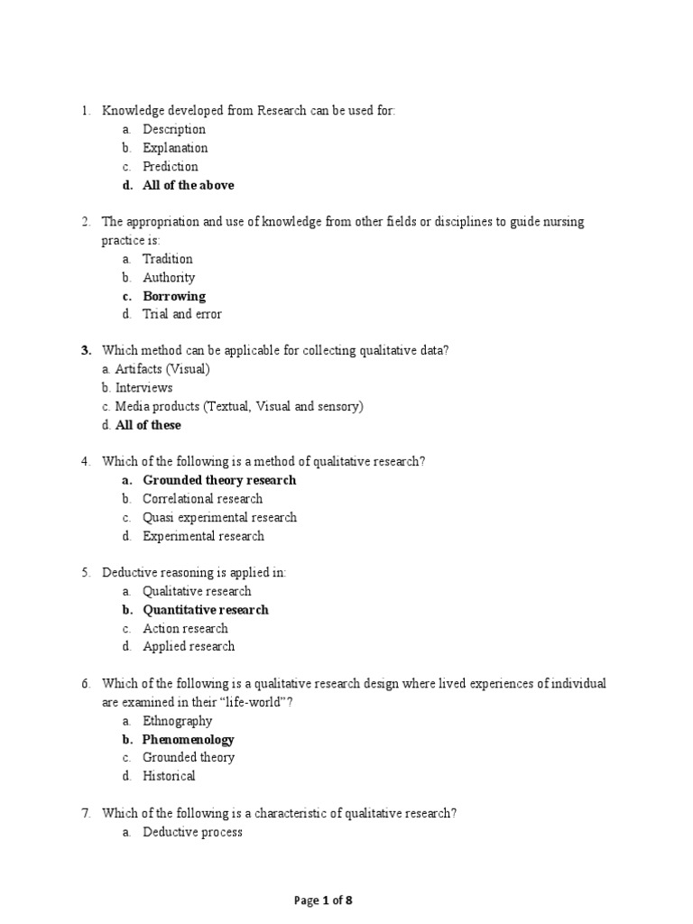 Nursing Research Exam Questions Guide | PDF | Sampling (Statistics ...