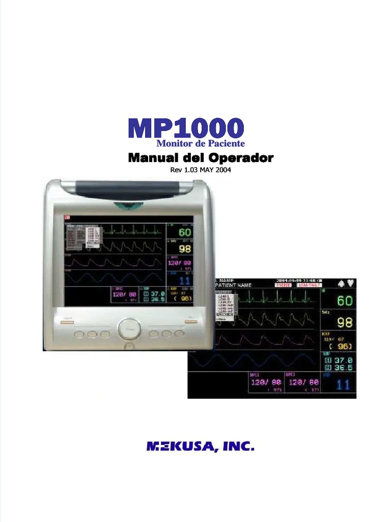 Monitor de Paciente Mp1000 | PDF | Presión sanguínea