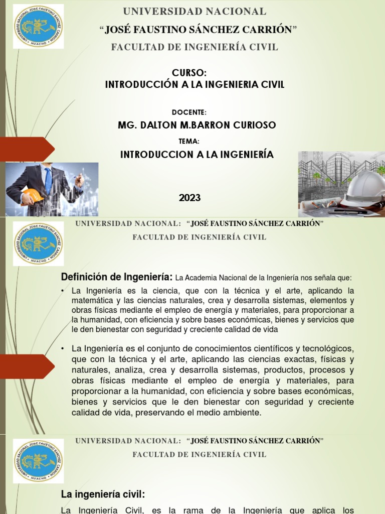 Introduccion A La Ingenieria Civil - Introduccion | PDF | Ingeniería | Ingeniero civil