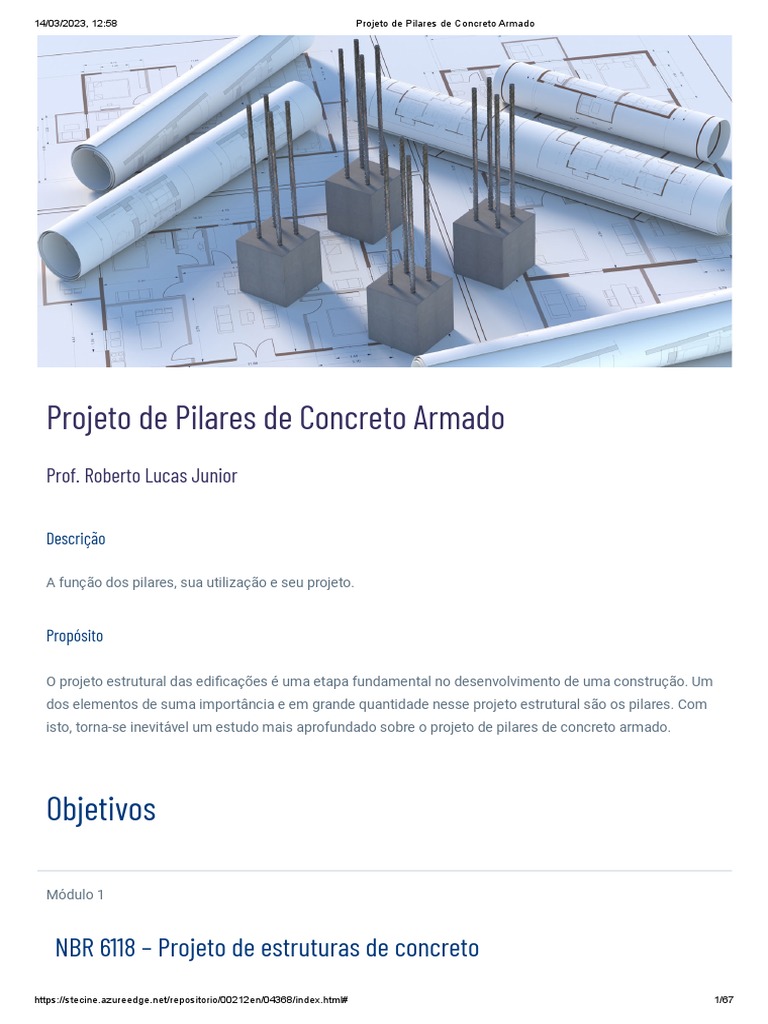 Projeto de Pilares de Concreto Armado | PDF | Flexão (Física) | Viga