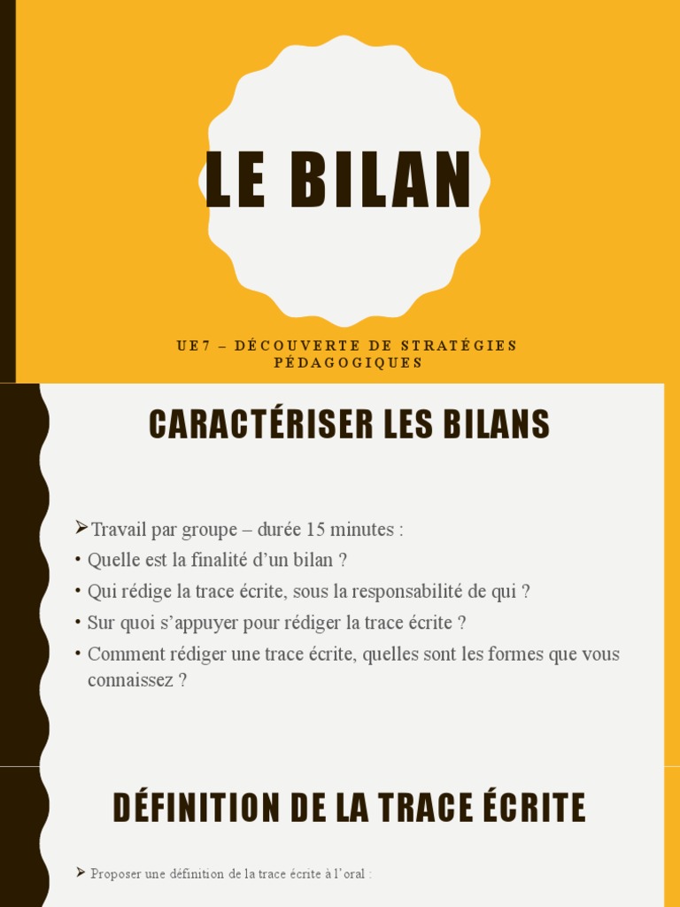 Diapo Bilan | PDF