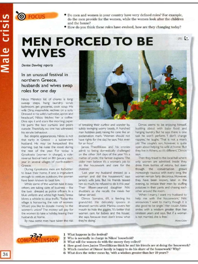 Men Forced To Be Wives Worksheet | PDF