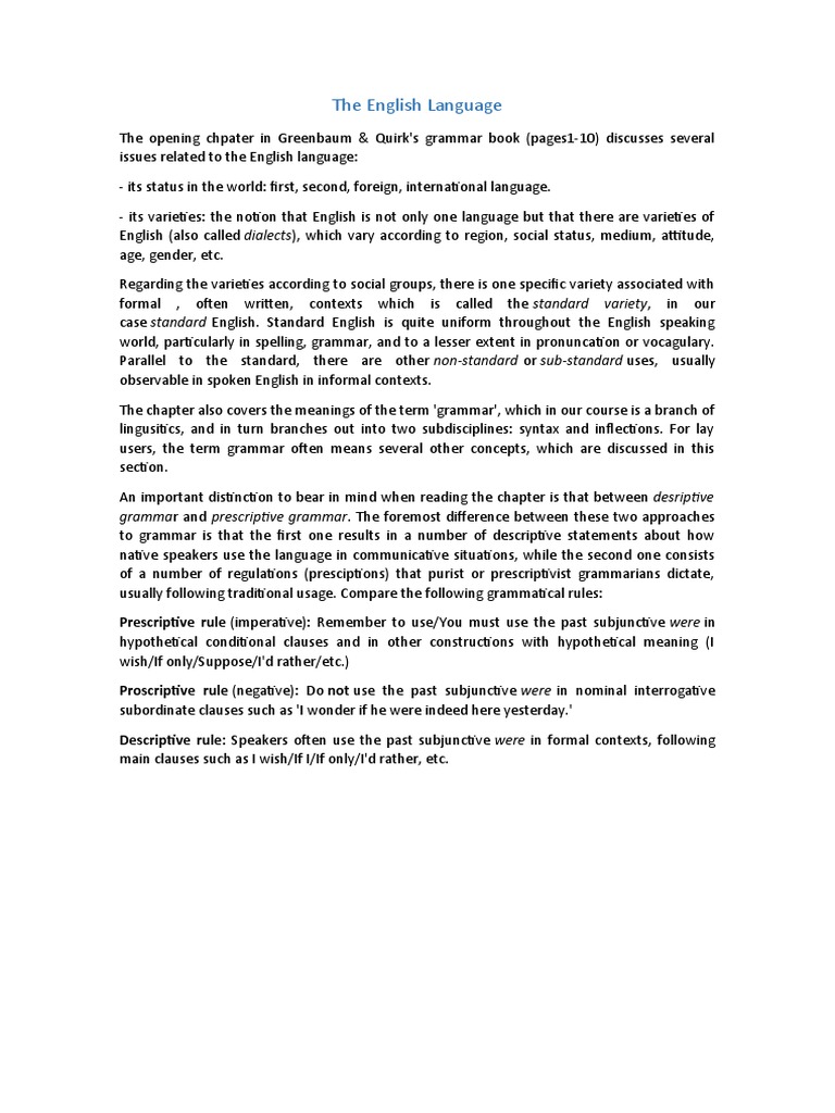 The English Language - Theory | PDF