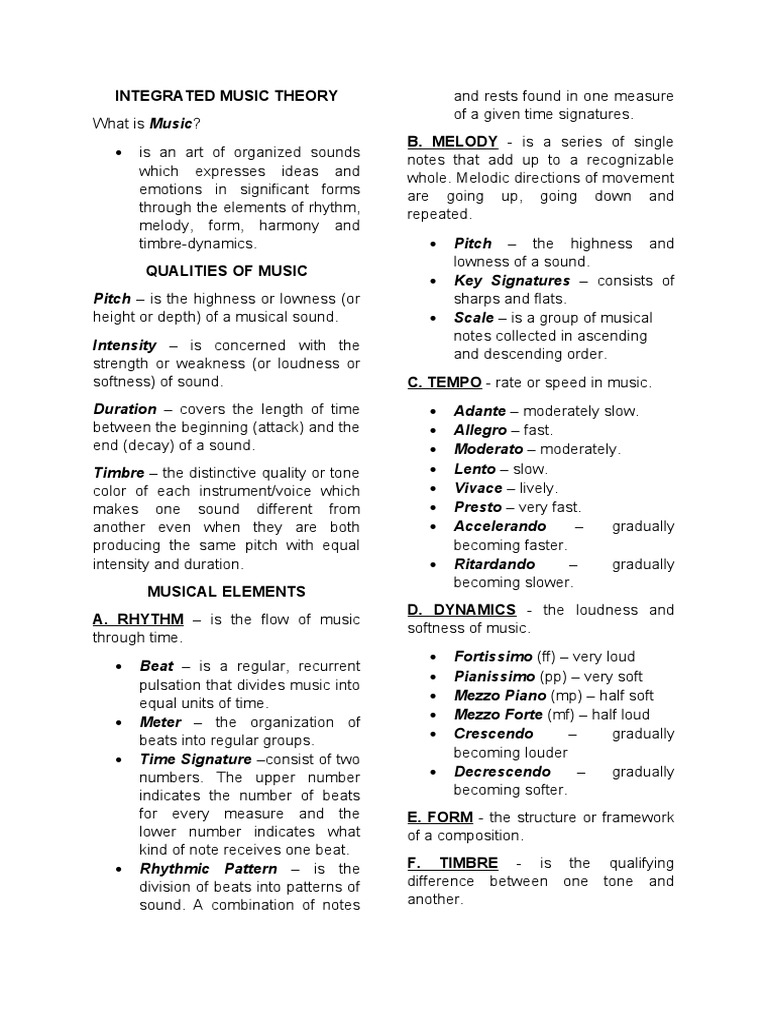 Understanding Integrated Music Theory | PDF | Tempo | Music Theory