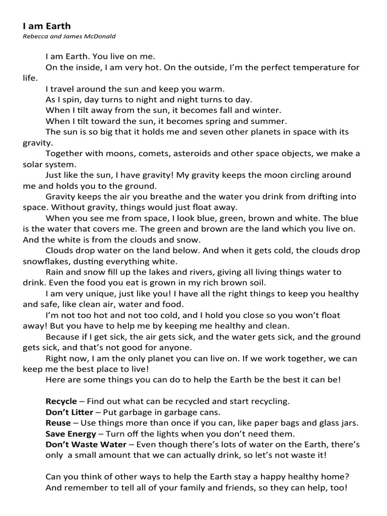 I Am Earth | PDF | Outer Space | Sun