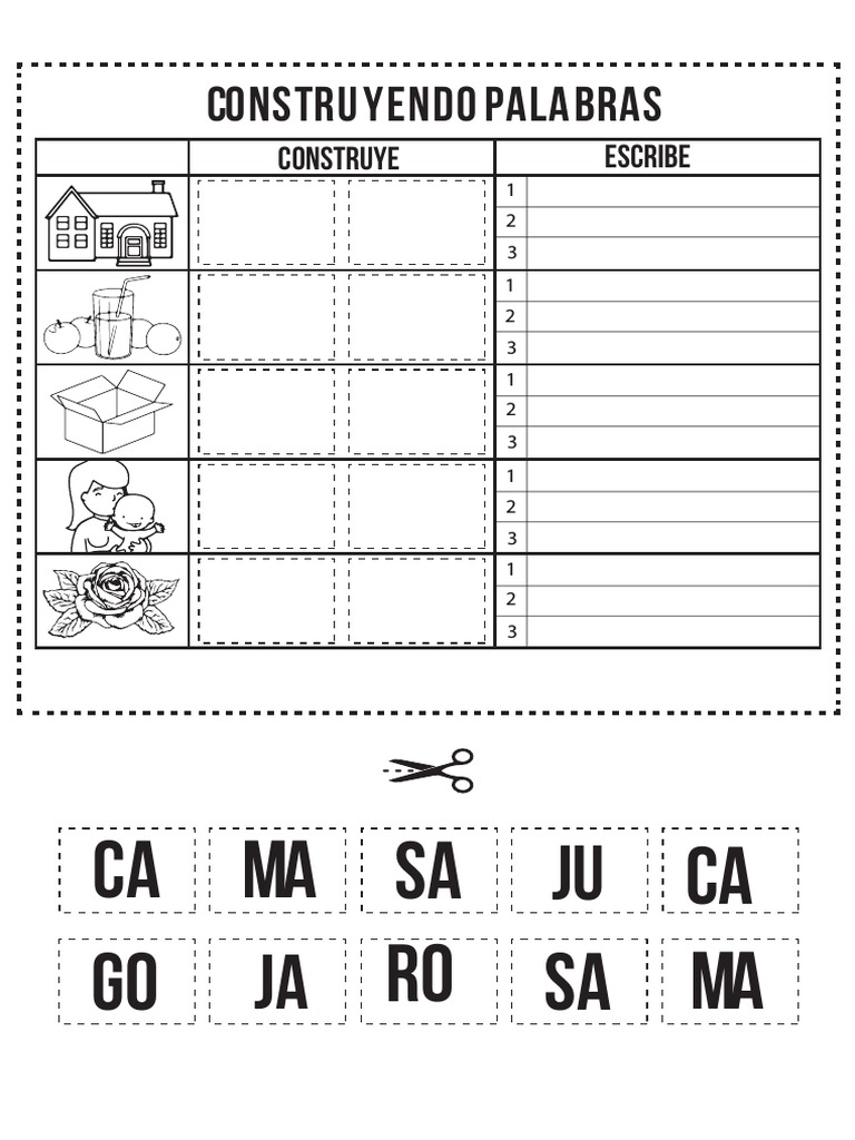 Ejercicios de Construcción de Palabras | PDF