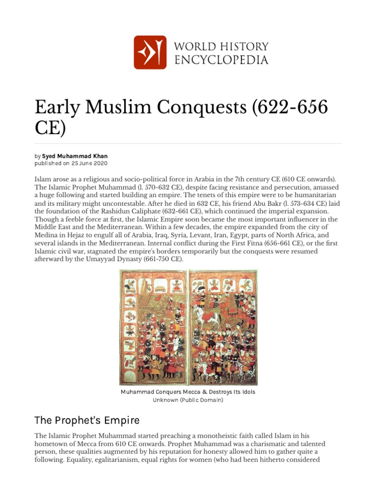 Early Muslim Conquests (622-656 CE) - World History Encyclopedia | PDF ...