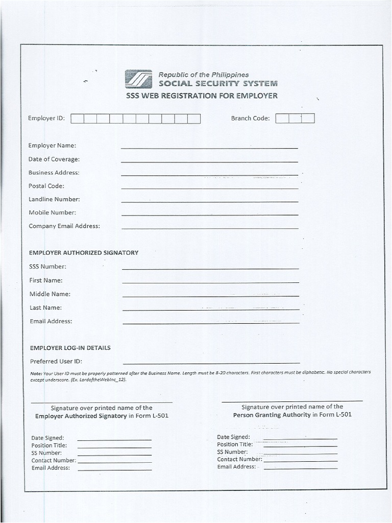 SSS - Web Registeration For Employer | PDF