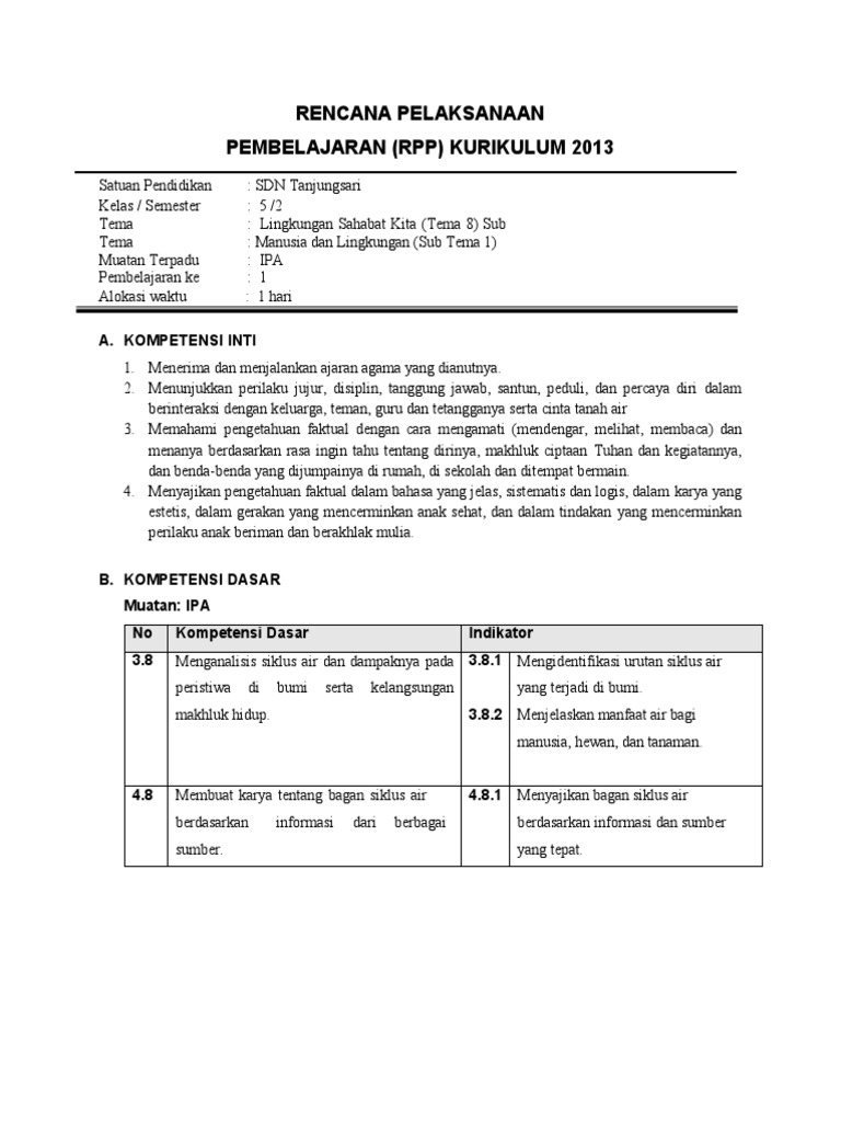 RPP IPA 2 RIZAL Dok | PDF | Karier & Perkembangan